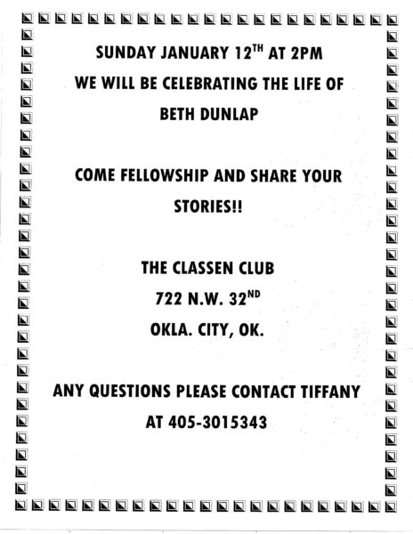 Beth Dunlap Memorial – OKC Intergroup